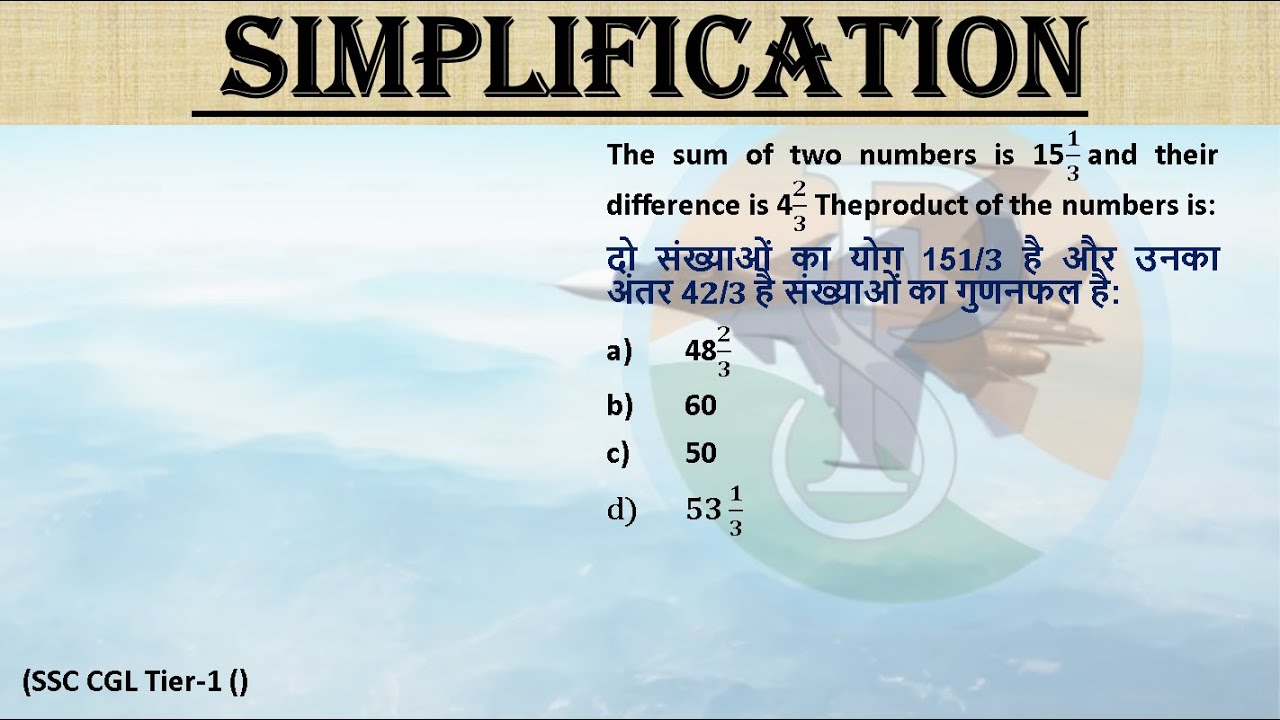 The sum of two numbers is 15𝟏/𝟑 and their difference is 4𝟐/𝟑 The ...