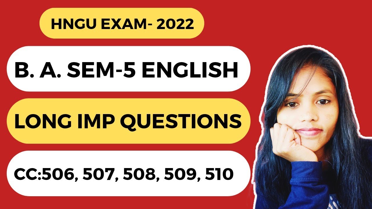 B. A. SEM-5 ENGLISH- IMP QUESTIONS | ENGLISH SEM-5 LONG IMP QUESTIONS ...