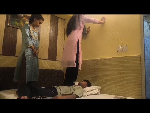 2 beautiful girls trampling challenge on boy (2)
