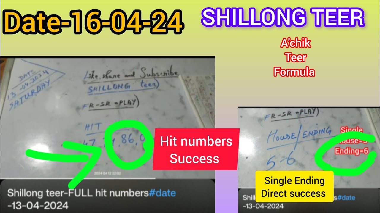 SHILLONG TEER-HIT NUMBERS#date-16-04-2024 - YouTube