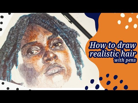 How I Draw Realistic Hair with Pens: Step By Step Process - YouTube