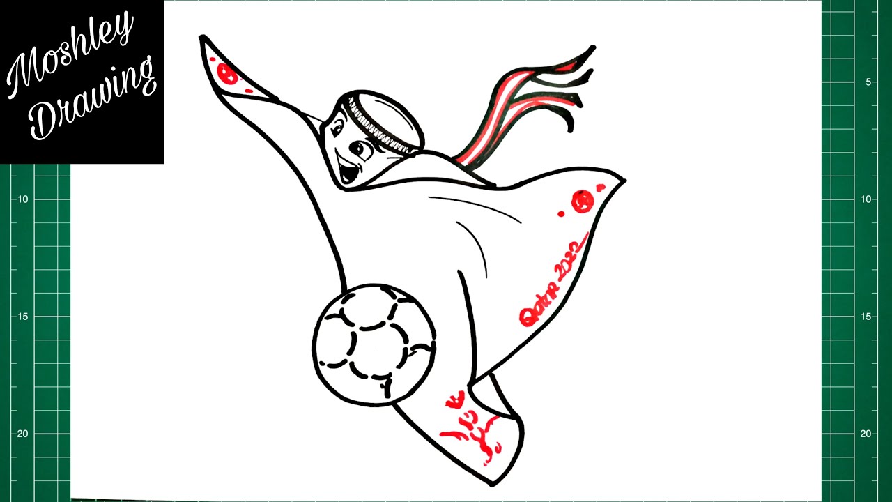 How to Draw La'eeb - FIFA World Cup Qatar 2022 Mascot - YouTube