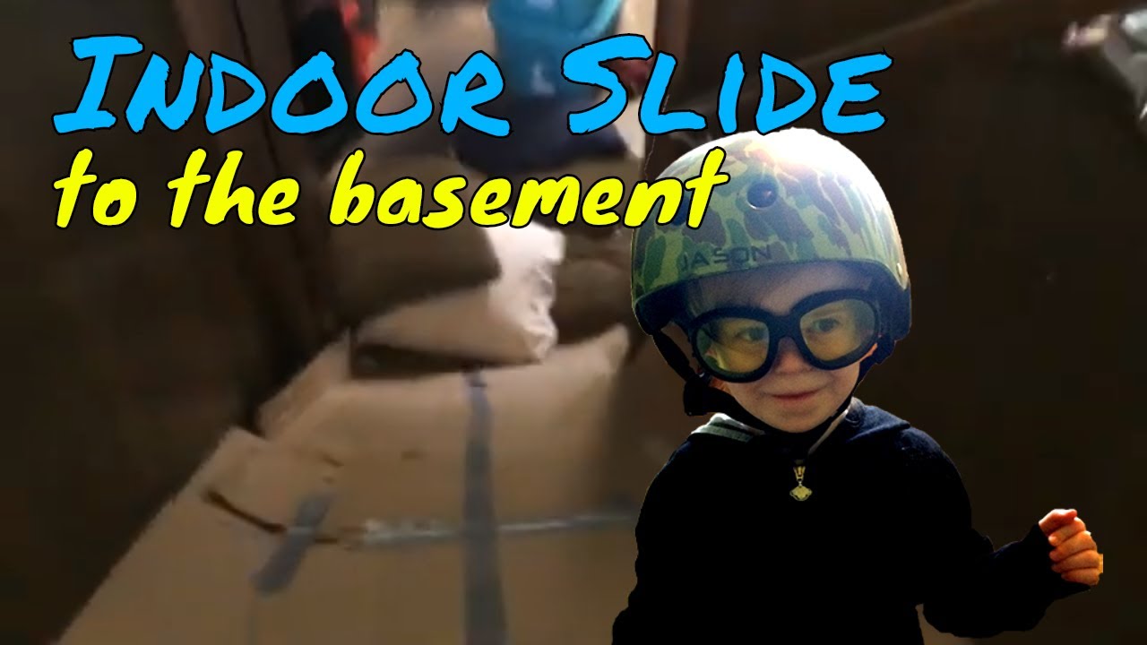 DIY Stair Slide INTO OUR BASEMENT! - YouTube