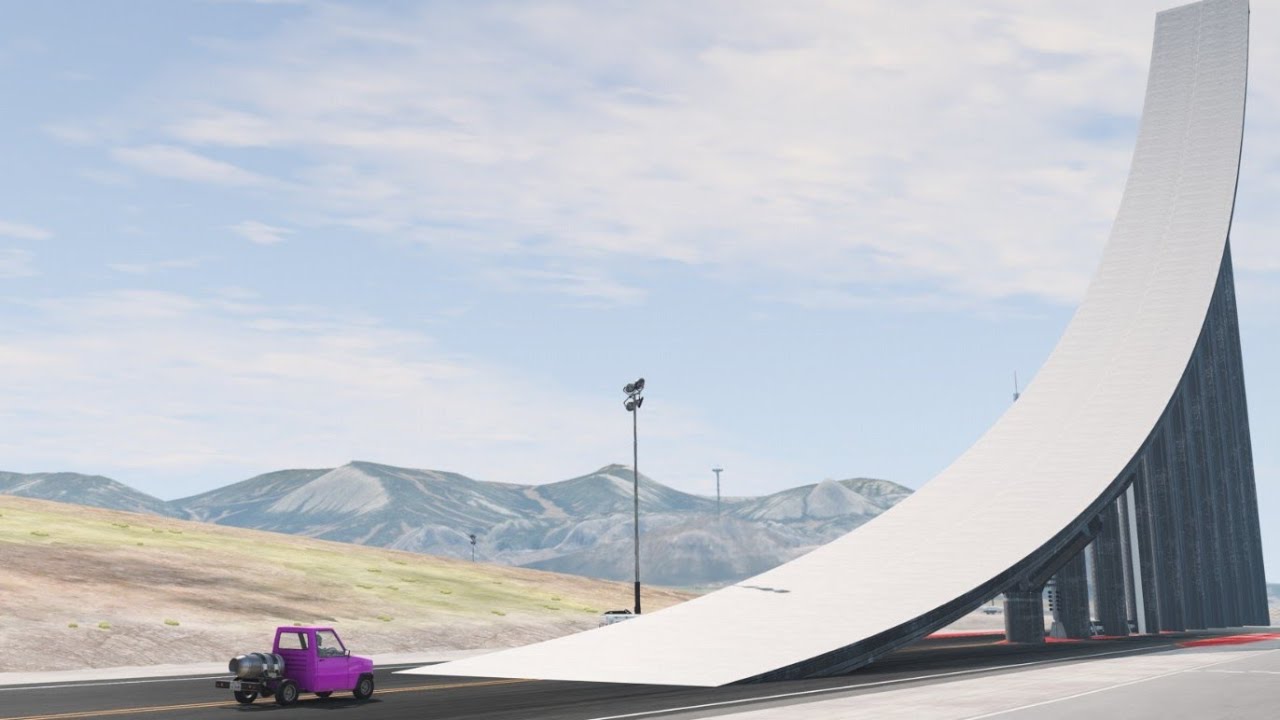Cars vs Ramp Giant #1 - BeamNG.Drive - YouTube