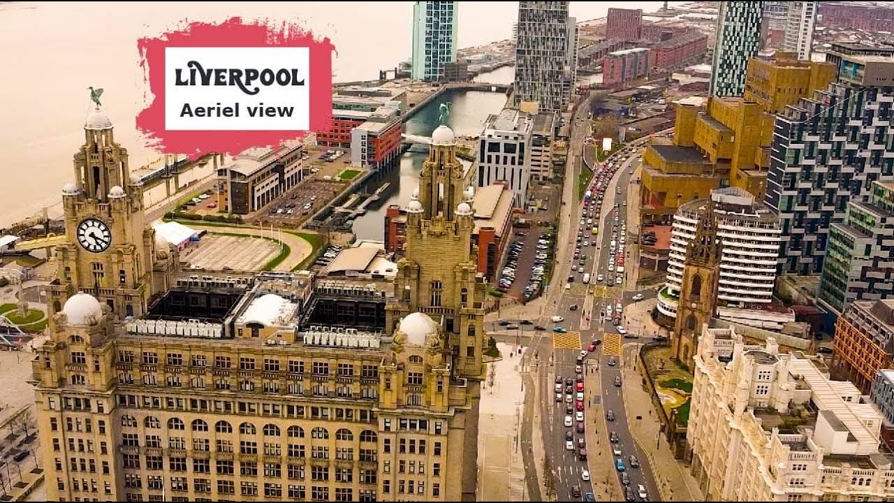 Soar Over Liverpool, England, United Kingdom in Stunning 4K Aerial ...