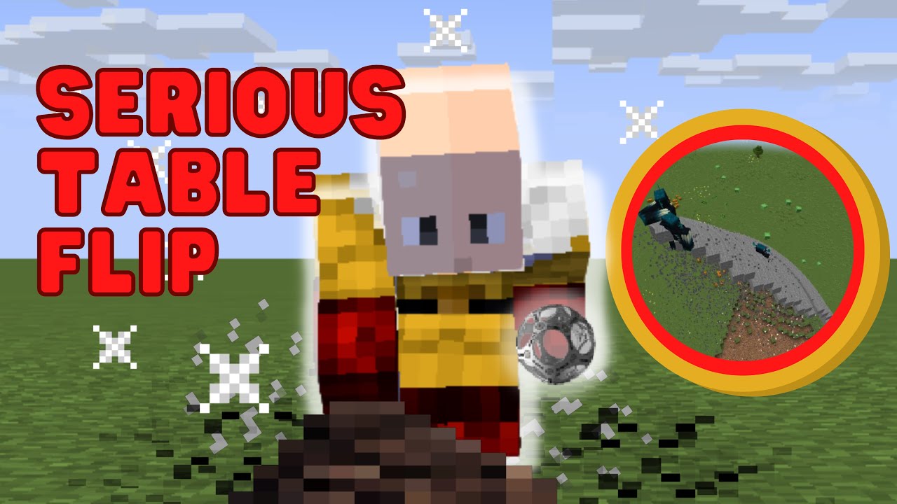 I made "SERIOUS TABLE FLIP AND SERIOUS SIDEWAY JUMP" in minecraft (one ...