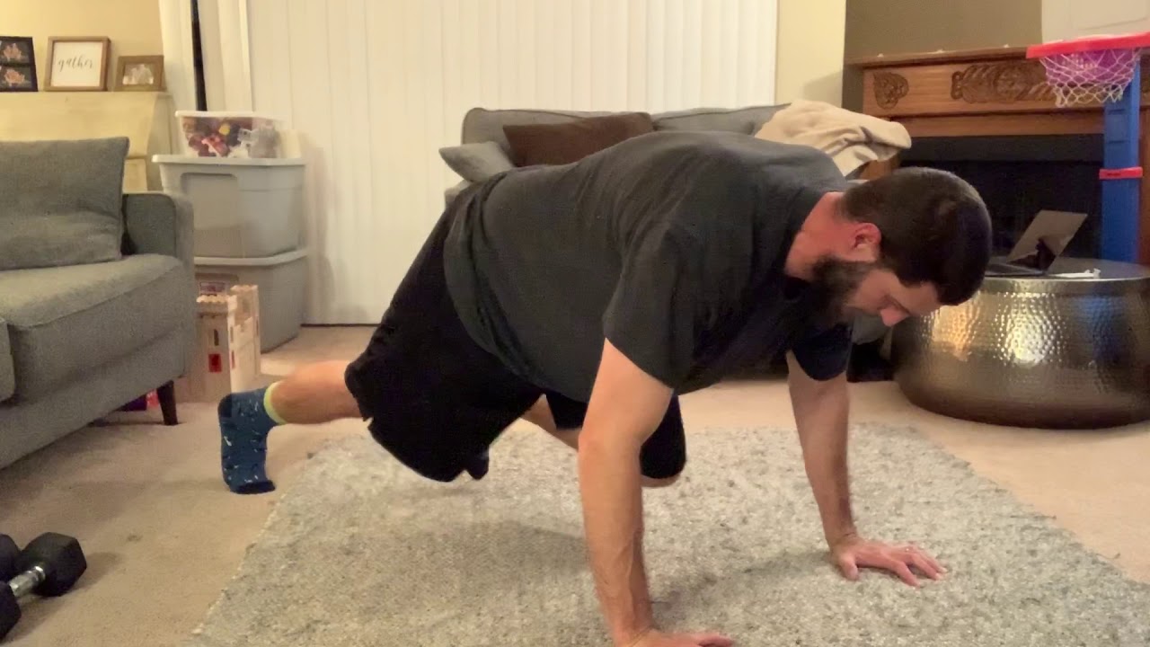 Push up position same leg mountain climbers - YouTube