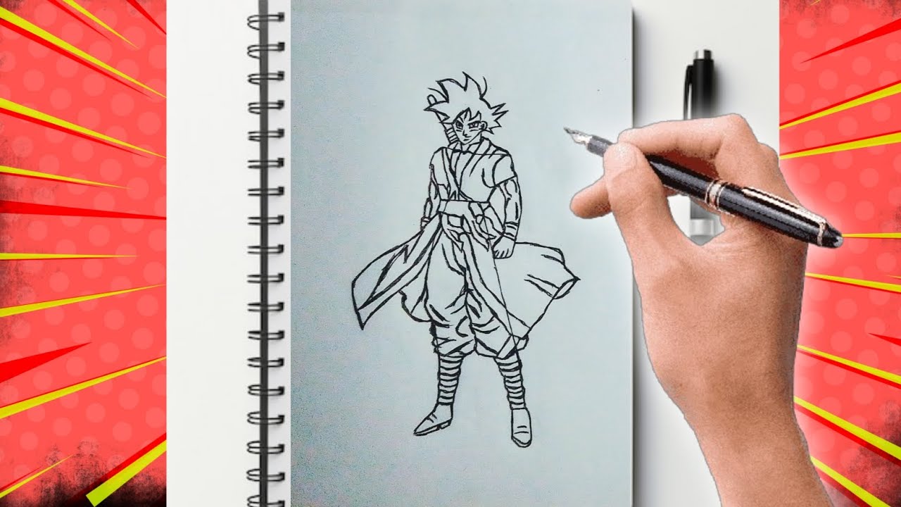Son Goku ( Xeno ) drawing | dragon Ball Anime Character Drawing step by ...