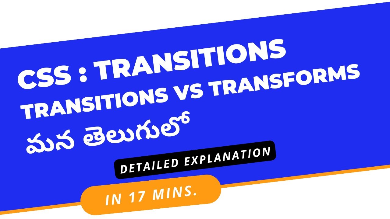 30css Transitions Css Weekendcodingintelugu Youtube