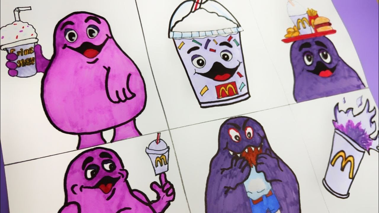 GRIMACE | How to draw | McDonald's Grimace Shake - YouTube