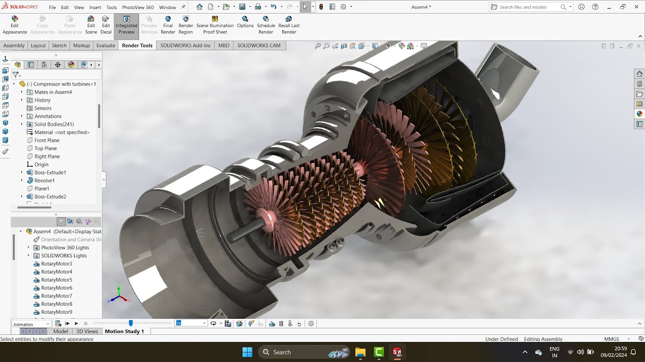 Tutorial Aseembly turboshaft engine Solidworks | bahasa indonesia | 4k ...