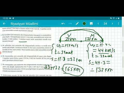 Namazov 4-cü sinif Səh.150-151 Məsələ həlli. Əks istiqamətli hərəkət