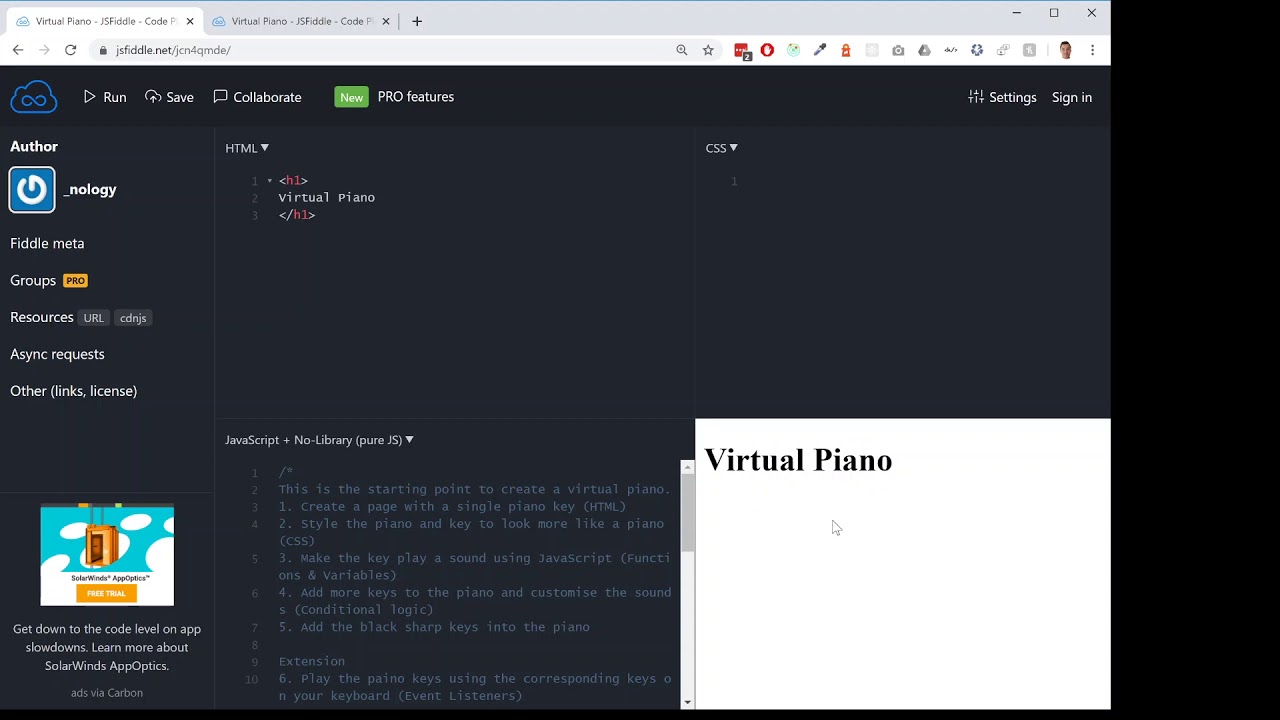 #1 Virtual Piano - HTML - YouTube