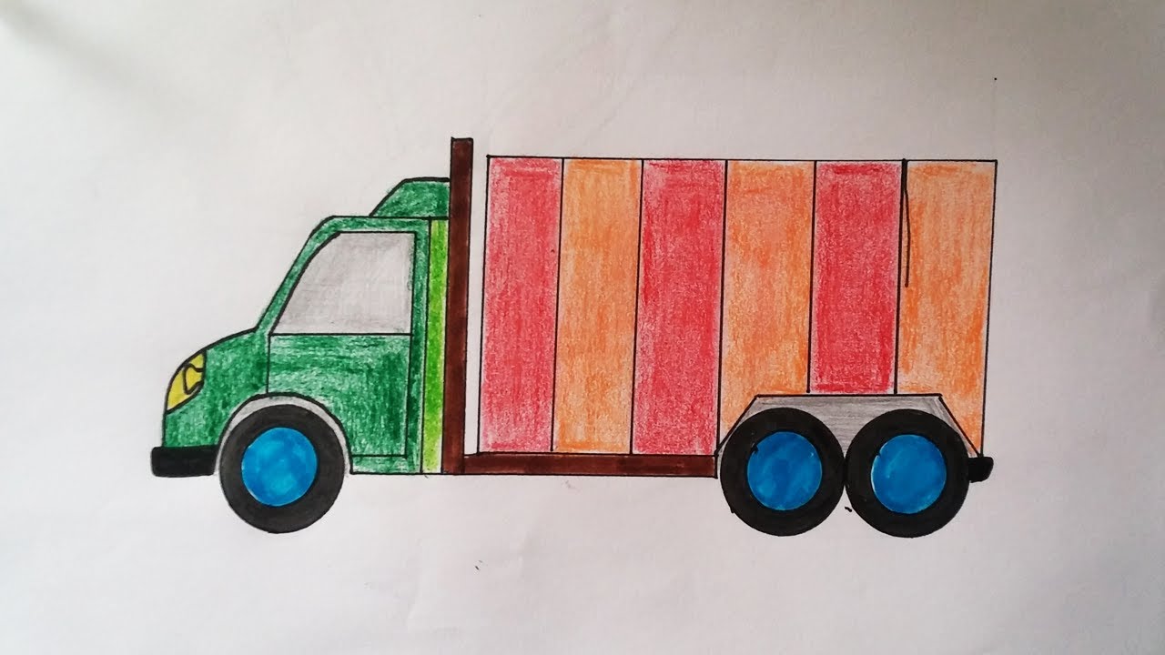 Learn how to draw easy Heavy Truck step by step| Easy and simple Truck ...