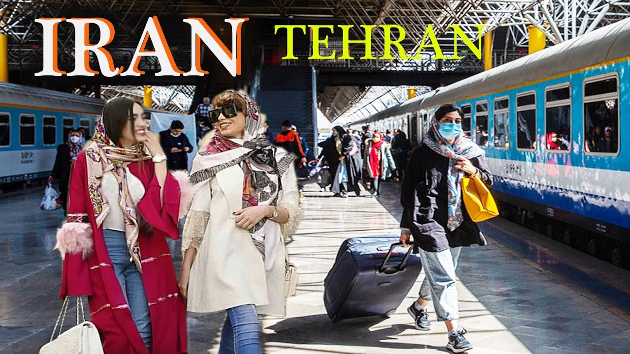 Walk with me to see Tehran railway station. Iran.Tehran Railway Square ...