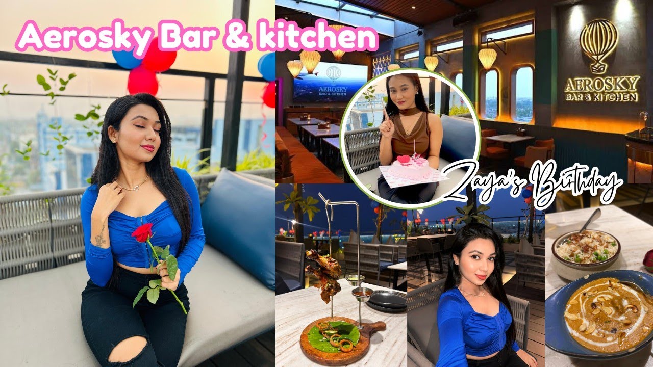 Aerosky bar & kitchen | Friend's birthday celebration | best sky bar cafe at Kolkata - YouTube