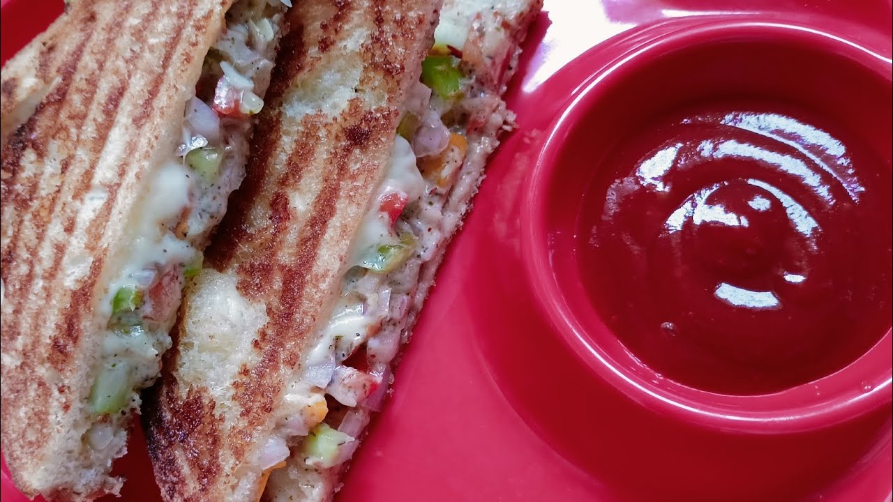 cheesy veg loaded sandwich - YouTube
