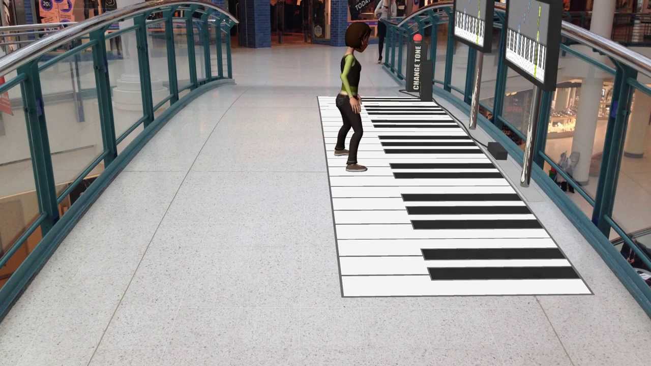 Giant foot piano - YouTube