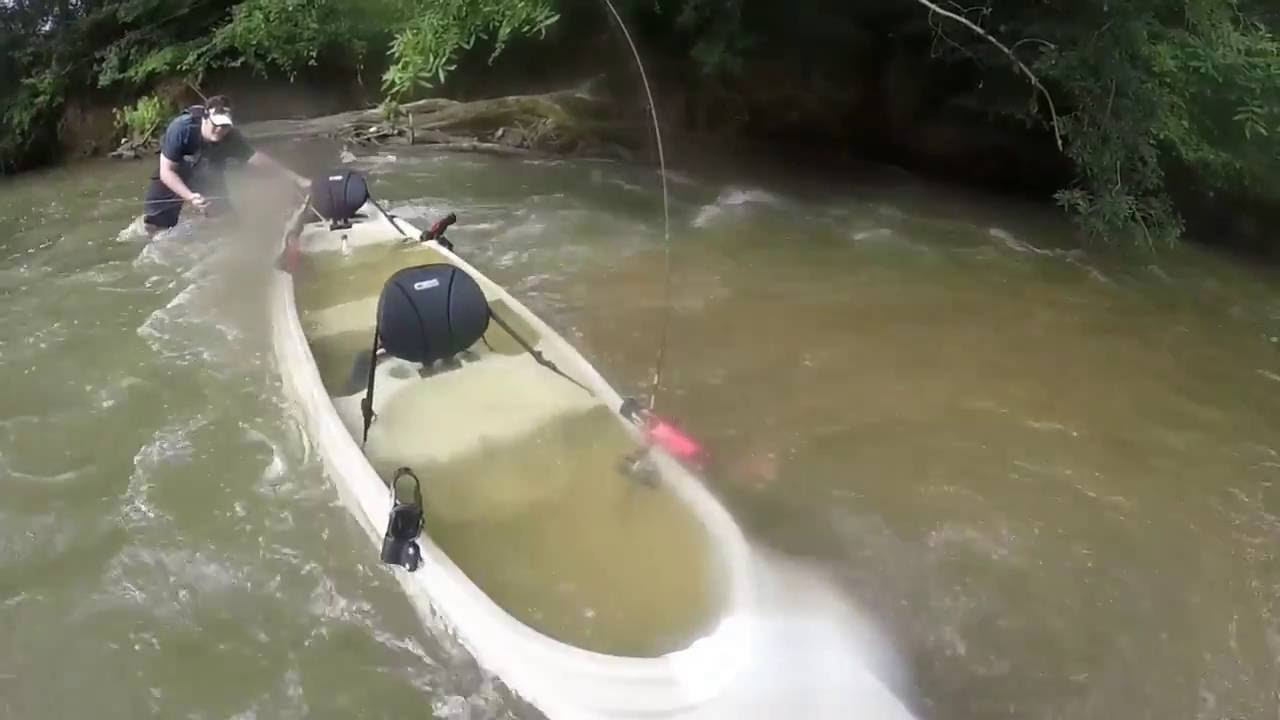 Etowah River Striper Fishing and Canoe Flip - YouTube