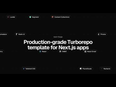 GitHub - haydenbleasel/next-forge: Production-grade Turborepo template for Next.js apps. - YouTube