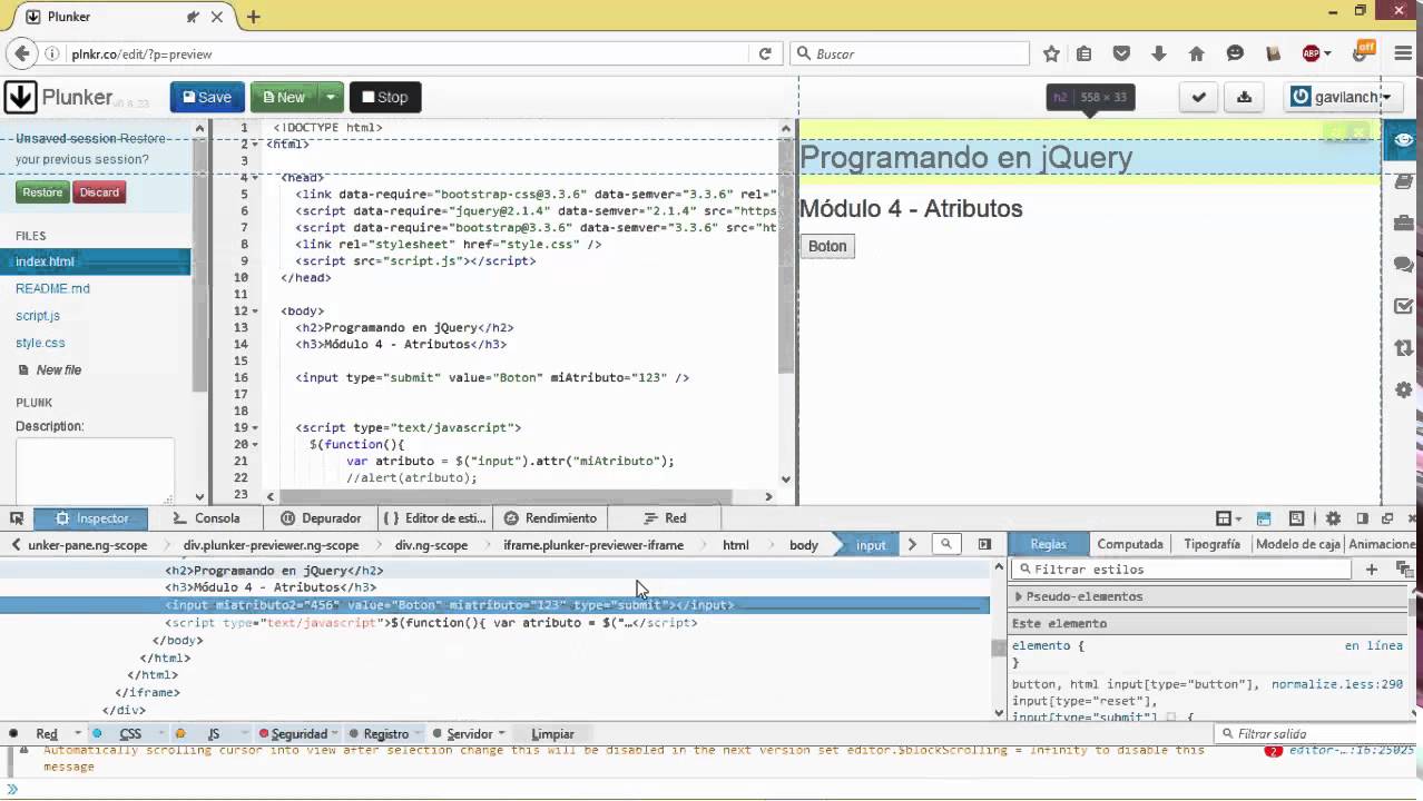 jQuery: Atributos con attr y removeAttr | Atributos | Programando en jQuery - YouTube