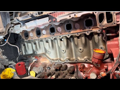 Mack Mp8 Oil cooler housing gasket failure. #mack #mp8 #dieseltech # ...