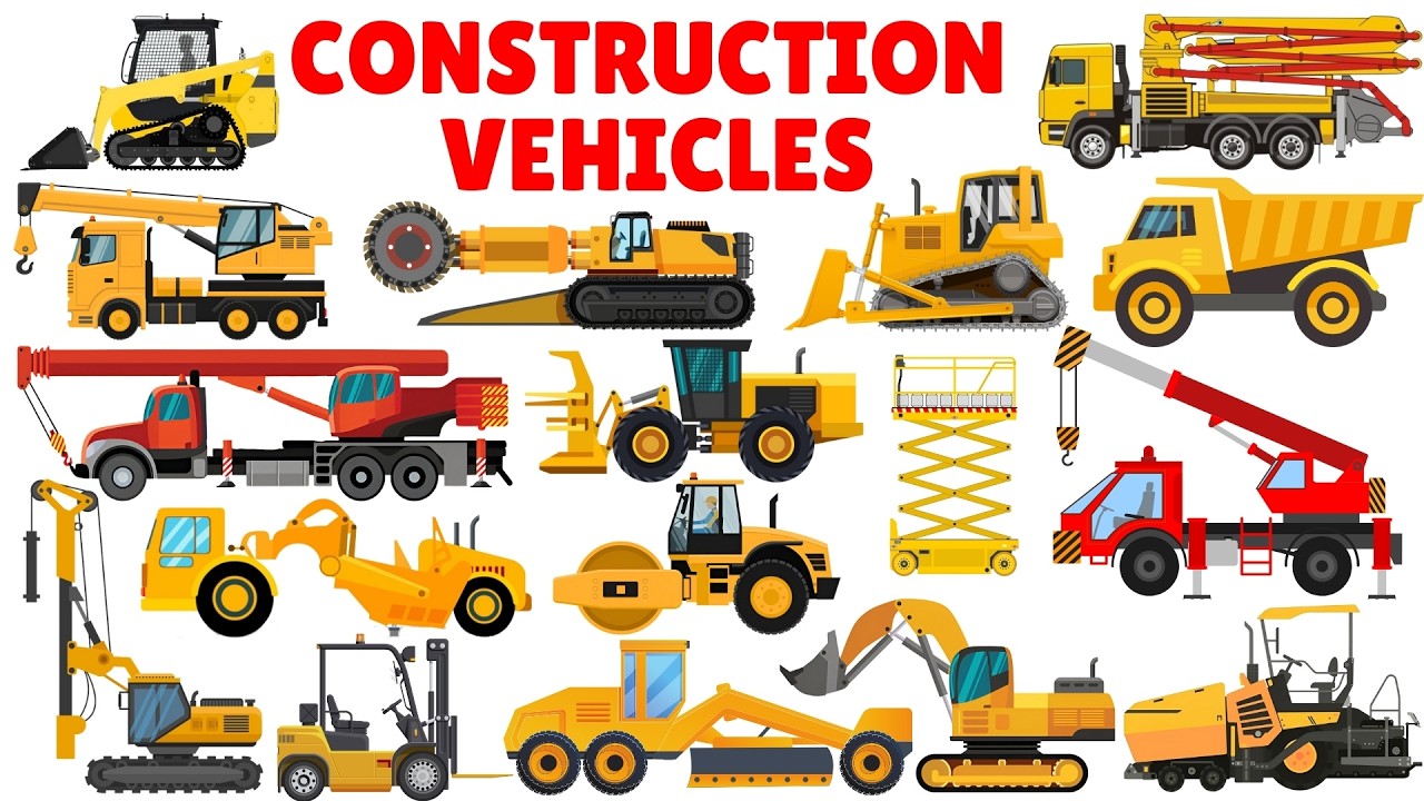 Construction Vehicles Names | Construction Heavy Equipment | Excavator ...