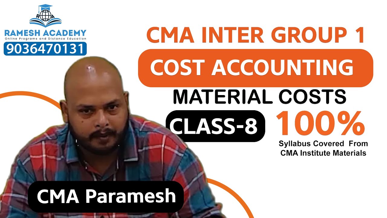 📘 COST ACCOUNTING IN ENGLISH | CMA INTER GROUP 1 | CLASS 8 | CMA ...