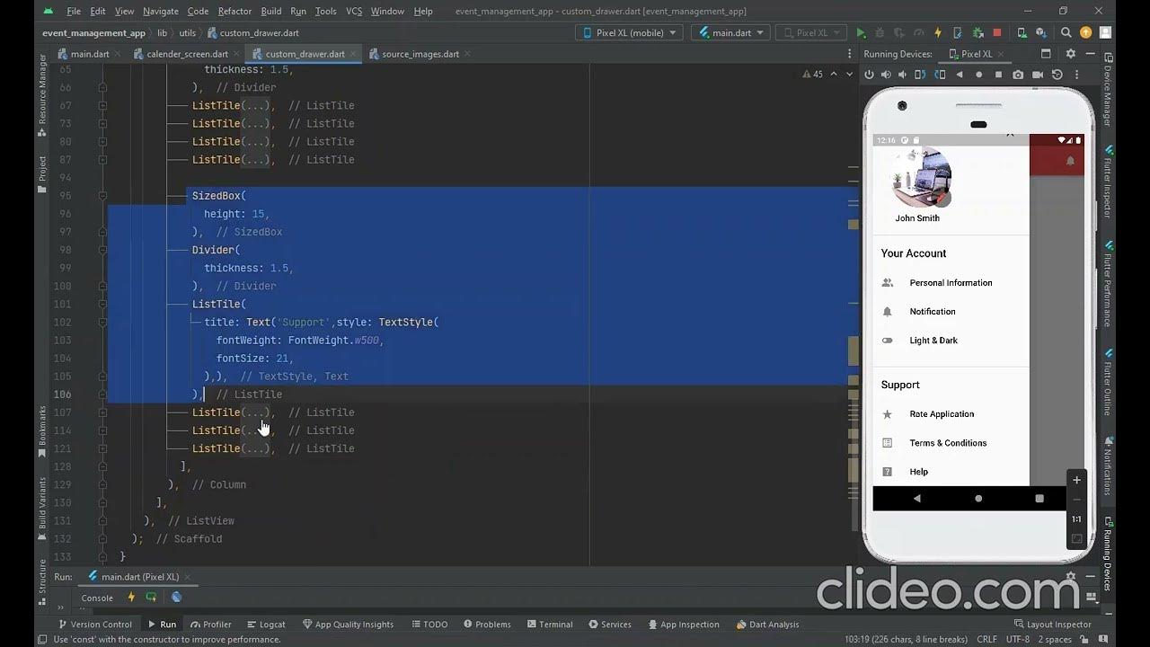 Lockout Discclaimer App/ Drawer Widget/ MVVM Architecture_ 7 | Flutter | Dart - YouTube