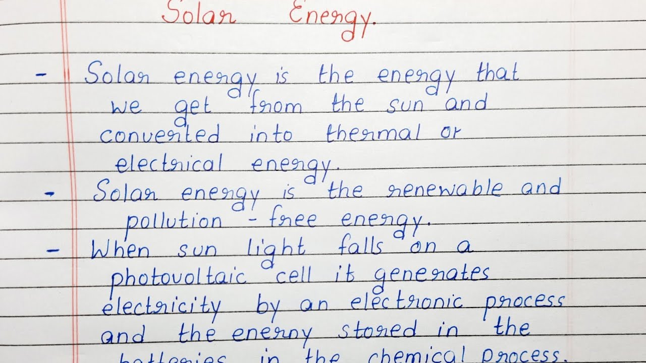Write a short essay on Solar Energy | few lines on Solar energy ...