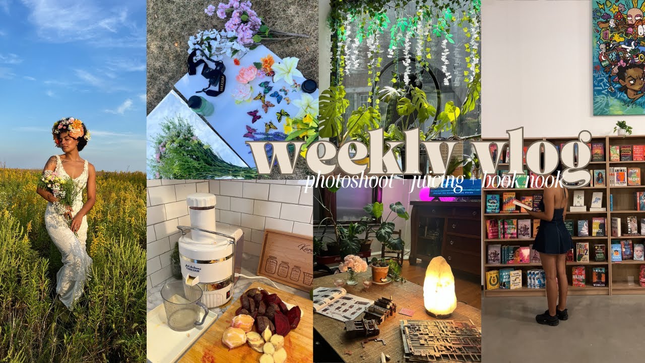 WEEKLY VLOG 📚 late night book event + photoshoot + making a book nook ...