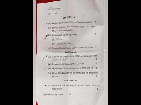 MOBILE AND WIRELESS COMMUNICATION 2023 BTECH 6TH SEM CSE PREVIOUS YEAR QUESTION PAPERS #mdu # ...