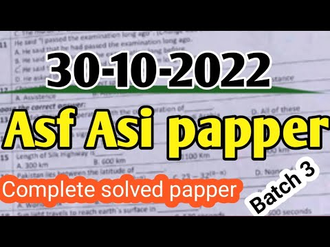 ASF(Airport Security force) ASI and Corporal 30/10/2022 Paper/ASF 30/10 ...