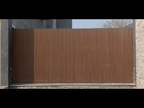 Wooden Sliding Gate | Planx Wood | WPC Board | Automatic / Remote Gate ...