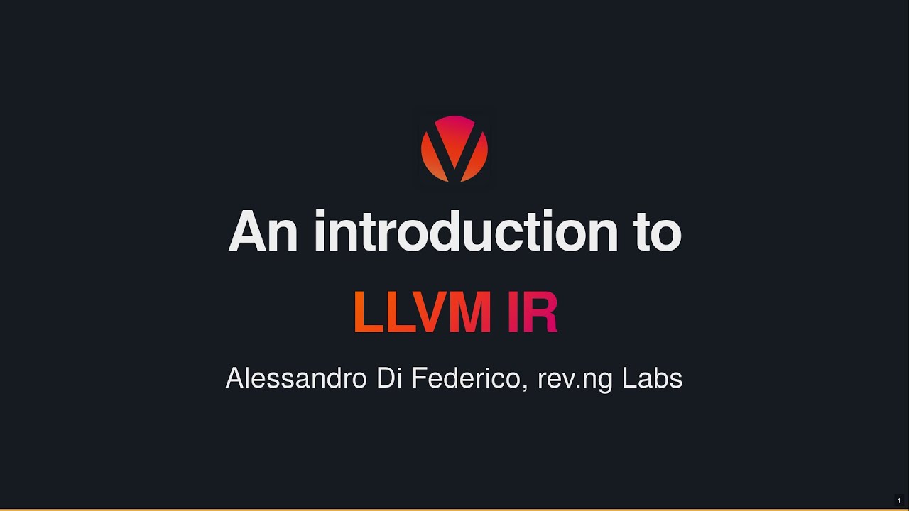 An introduction to LLVM IR - YouTube