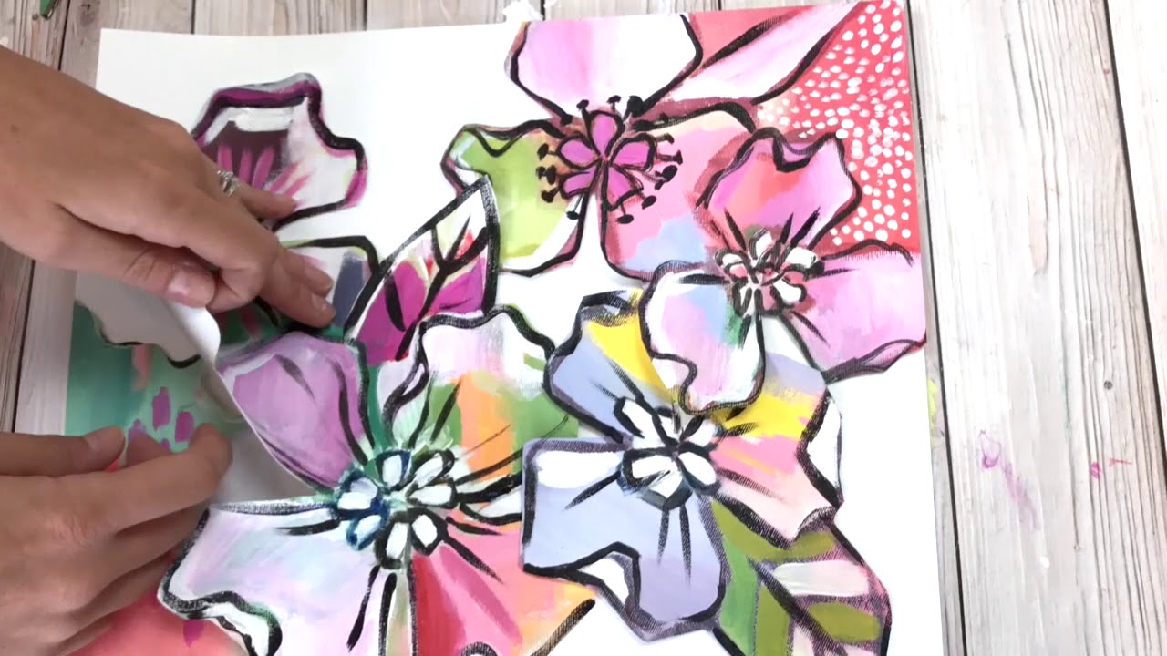 Cut and Paste Collage Fun (Floral) - YouTube