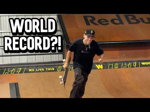 Could He Really Beat The LONGEST OLLIE WORLD RECORD Easily?!?!?