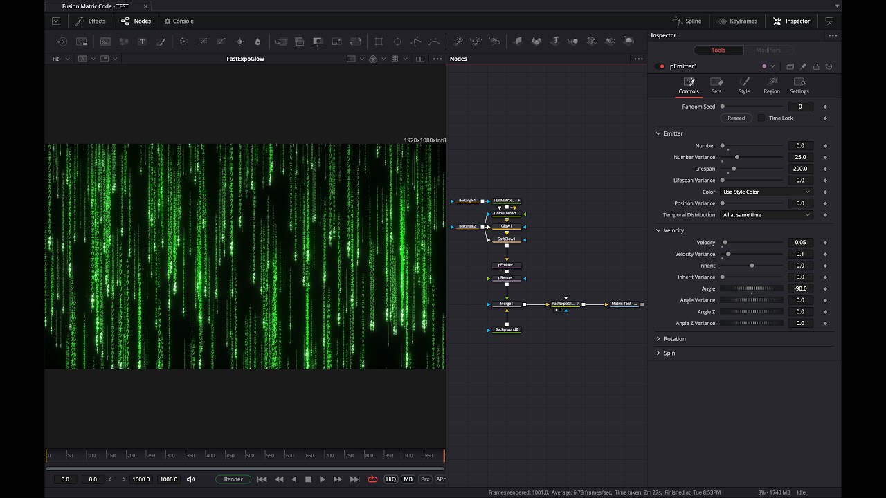 Fusion Studio 18 - Matrix Text - TEST - YouTube