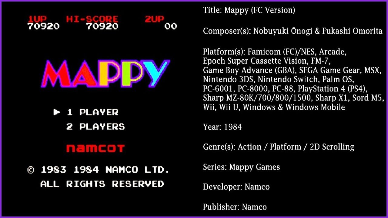 Mappy (FC) [Soundtrack in FULL HD & 320 KBPS]