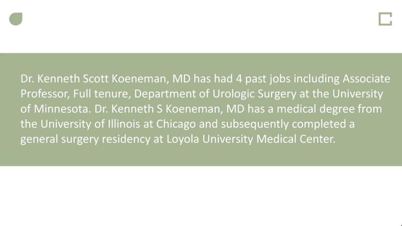 Dr. Kenneth S Koeneman, MD - Doctor of Medicine (M.D.) From Oakbrook ...