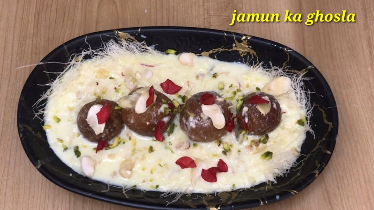 Restaurant style jamun ka ghosla/ easy dessert recipe by exotic drizzle ...