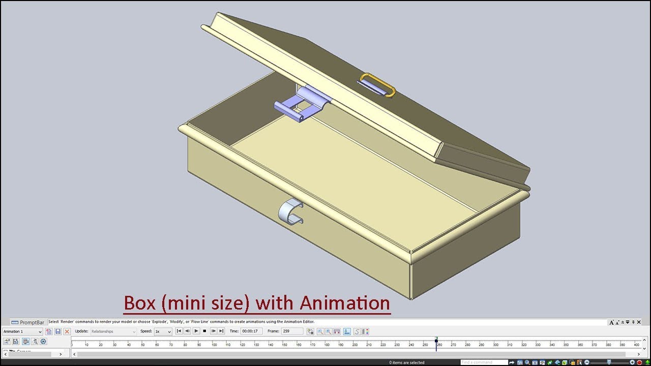 Box (mini size) supported with Animation (Solid Edge Tutorial) with ...