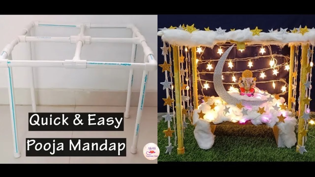 Ganpati Decoration Idea at Home|Ganesh Mandap Decoration|DIY Detachable ...