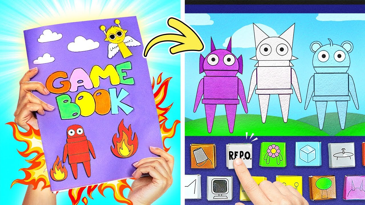 Breaking! Sprunki Join R.E.P.O.😱 All-New Paper Gamebook & Crazy IRL ...