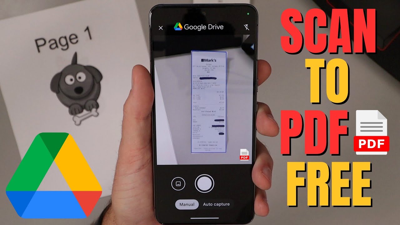 How to Scan Documents to PDF in Google Drive - Free - YouTube