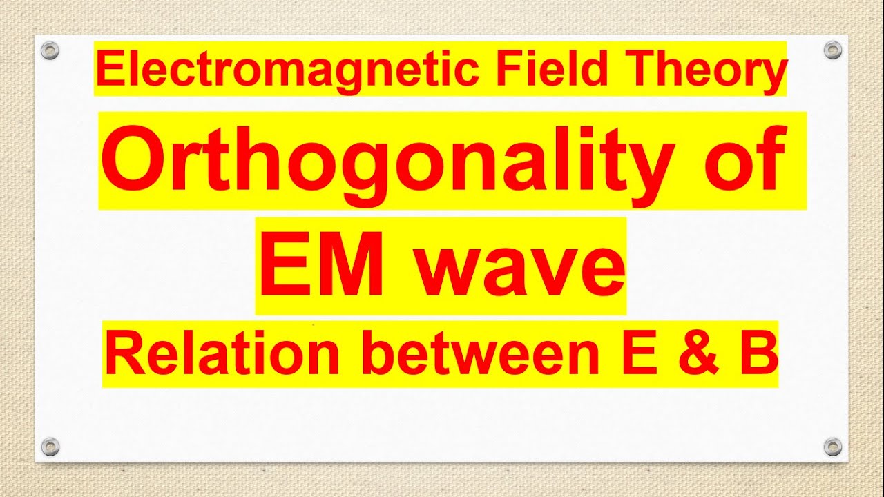 orthogonality of EM wave (Electromagnetic Field Theory) - YouTube