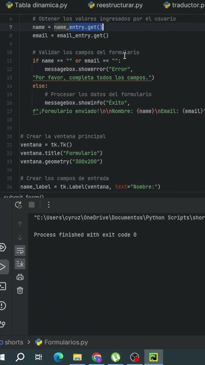 ¿cómo Crear Un Formulario De Registro Interactivo Con Python Y Tkinter Youtube
