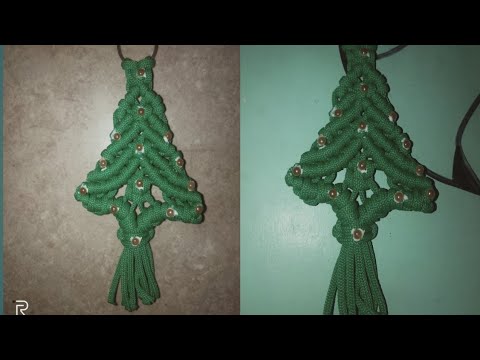 Macrame Christmas 🌲 tree key chain ring - YouTube