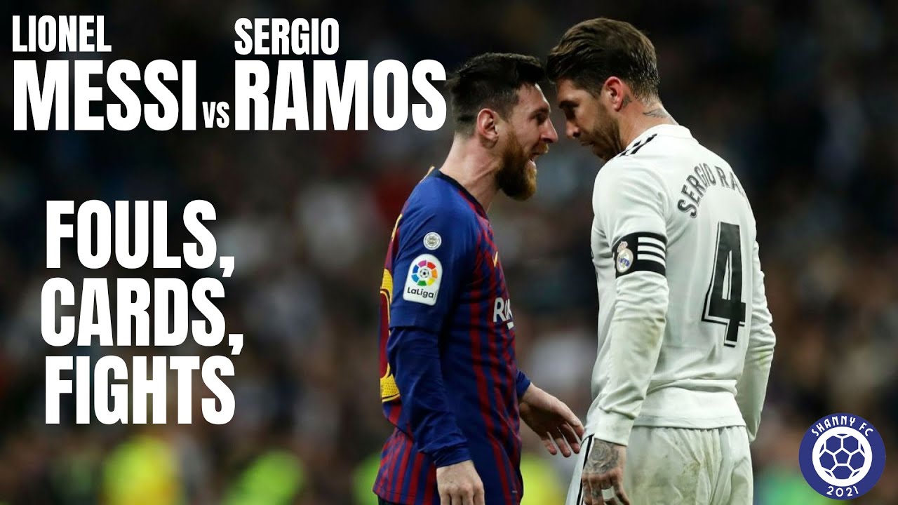 Lionel Messi vs Sergio Ramos | Fouls, Cards, Fights, etc. - YouTube