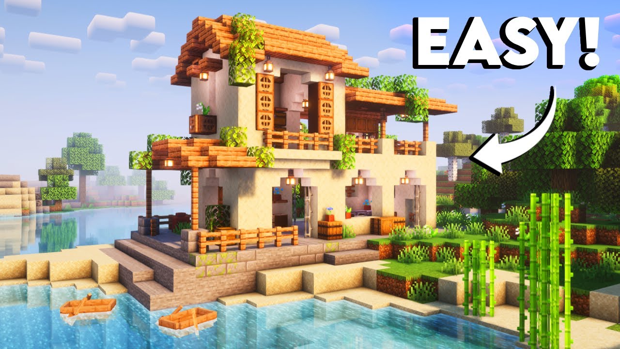 Minecraft | How to Build a Relaxing Beach House (Tutorial) - YouTube